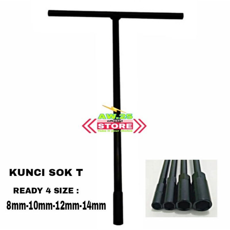 Jual KUNCI SOK T HITAM 8MM-10MM-12MM-14MM | Shopee Indonesia