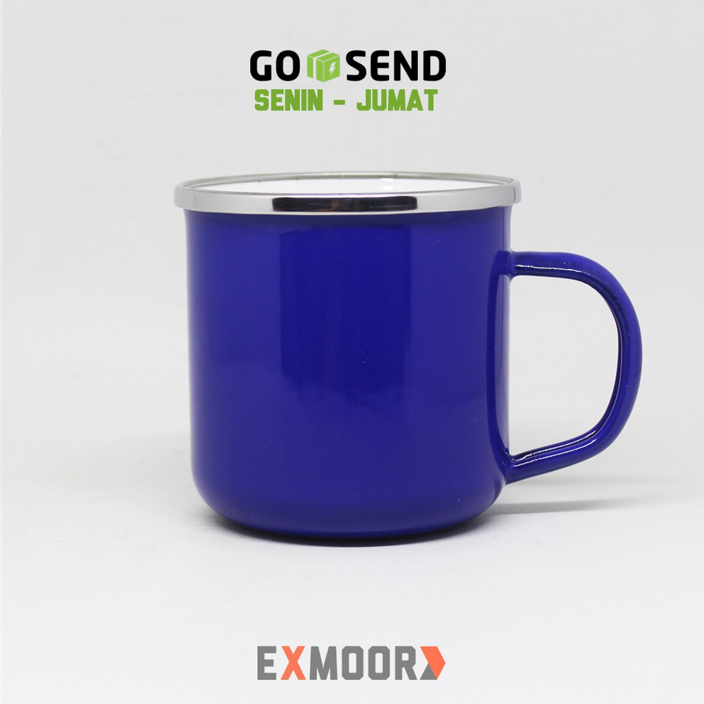 Jual Exmoor Cangkir Enamel Premium Warna Biru 300 ml | Shopee Indonesia