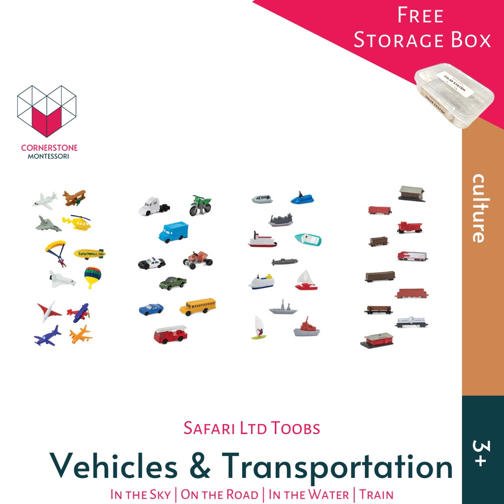 Jual Cornerstone Montessori Safari Toob In the Sky On the Road In the ...