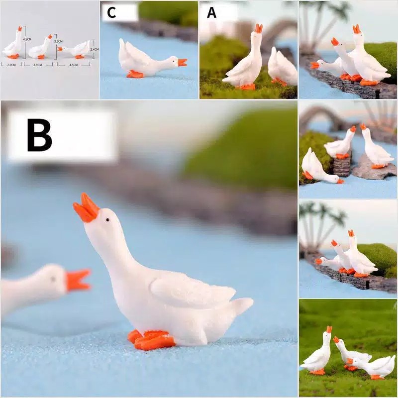 Jual Special Promo Miniatur Bebek Putih Miniatur Angsa Putih Miniatur ...