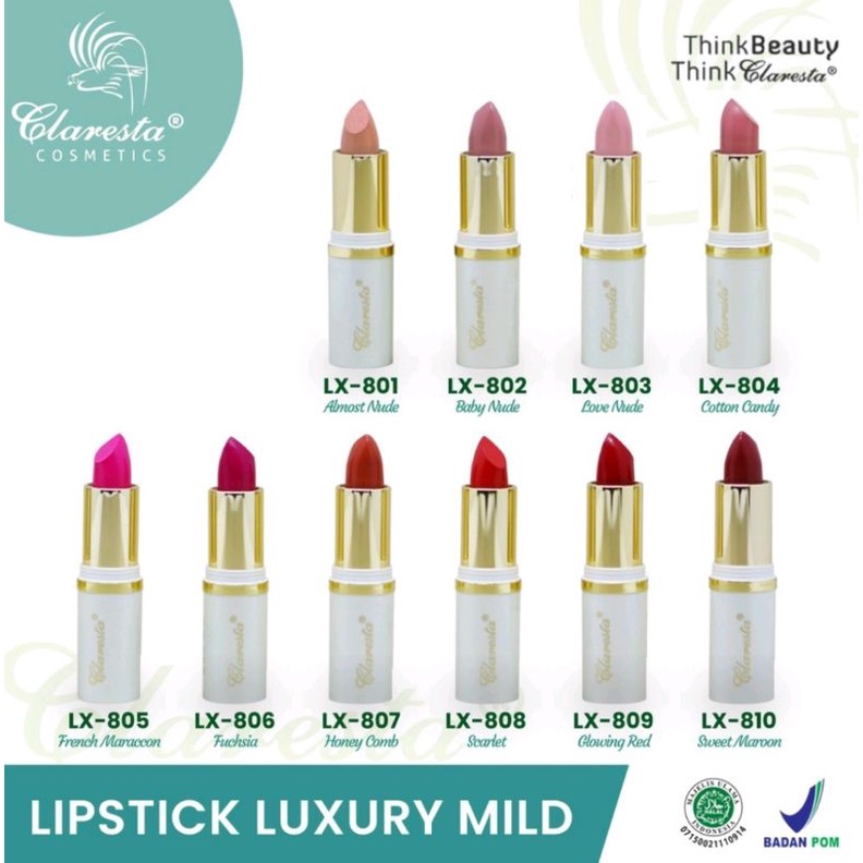 Jual Claresta Lipstick Luxury Mild Series 8 3,6g | Shopee Indonesia