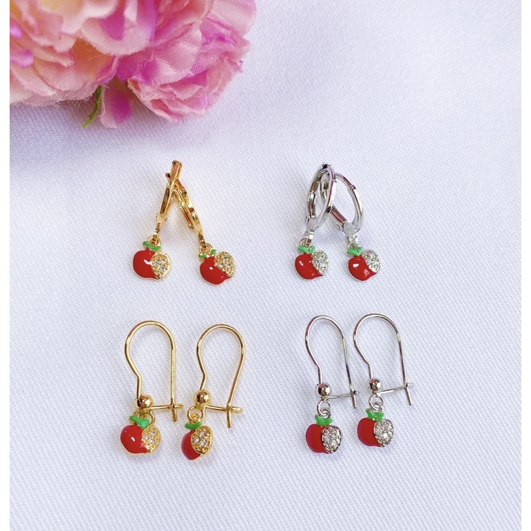 Jual Anting Bayi / Anak Red Apple Lapis Emas 18k | Shopee Indonesia