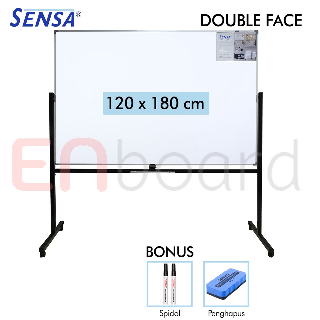 Jual Papan Tulis Whiteboard / White Board Standing Double Face Sensa ...