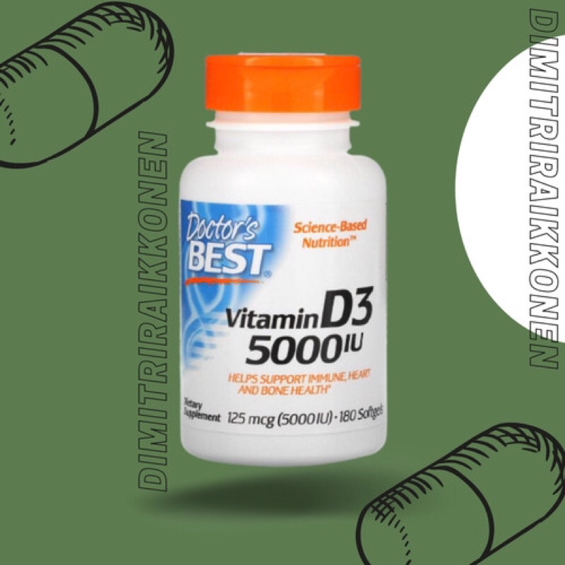 Jual Doctor's Doctors Best Vitamin D3 125 mcg 5000 IU 180 Softgels | Shopee Indonesia