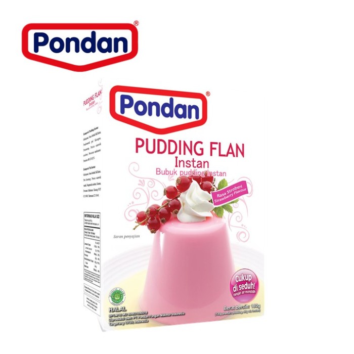 Jual Pondan Pudding Flan Instan Strawberry 180 Gr | Shopee Indonesia