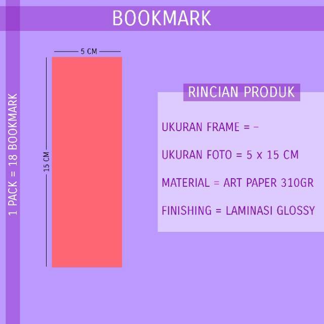 Jual CETAK BOOKMARK (PEMBATAS BUKU) / CUSTOM BOOKMARK (PEMBATAS BUKU ...