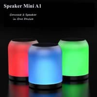 Jual SPEAKER BLUETOOTH MINI A1 CONNECT 2 SPEAKER IN ONE DEVICE WITH LED ...