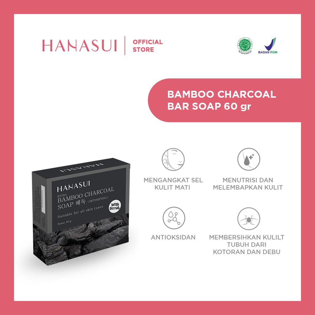 Jual Hanasui Bamboo Charcoal Bar Soap/Sabun Bamboo Charcoal 60gr ...