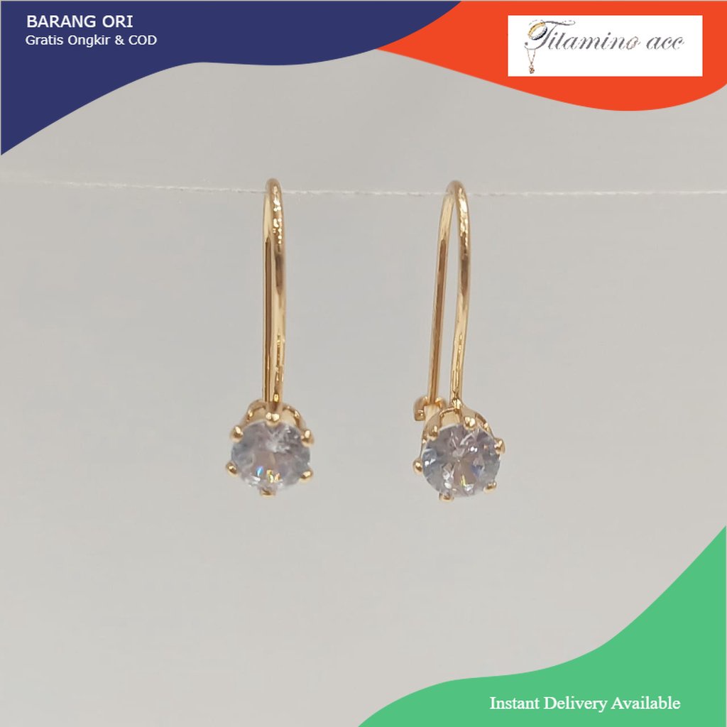 Jual ANTING HOOK PERMATA LAPIS EMAS WANITA TERMURAH | Shopee Indonesia