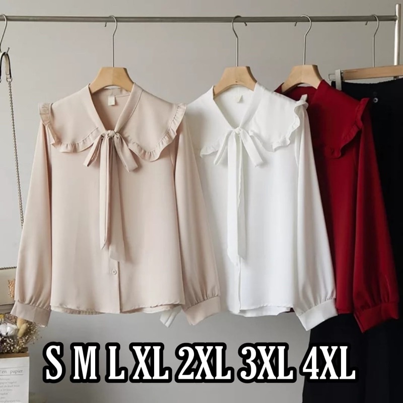 Jual Zevana Blouse Ukuran S M L XL XXL XXXL XXXXL 2XL 3XL 4XL 2L 3L 4L 5L Kemeja Basic Jumbo ...