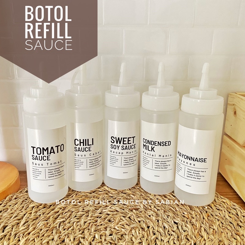 Jual Botol Refill Saus / Kecap dengan Sticker Terbaru! | Shopee Indonesia