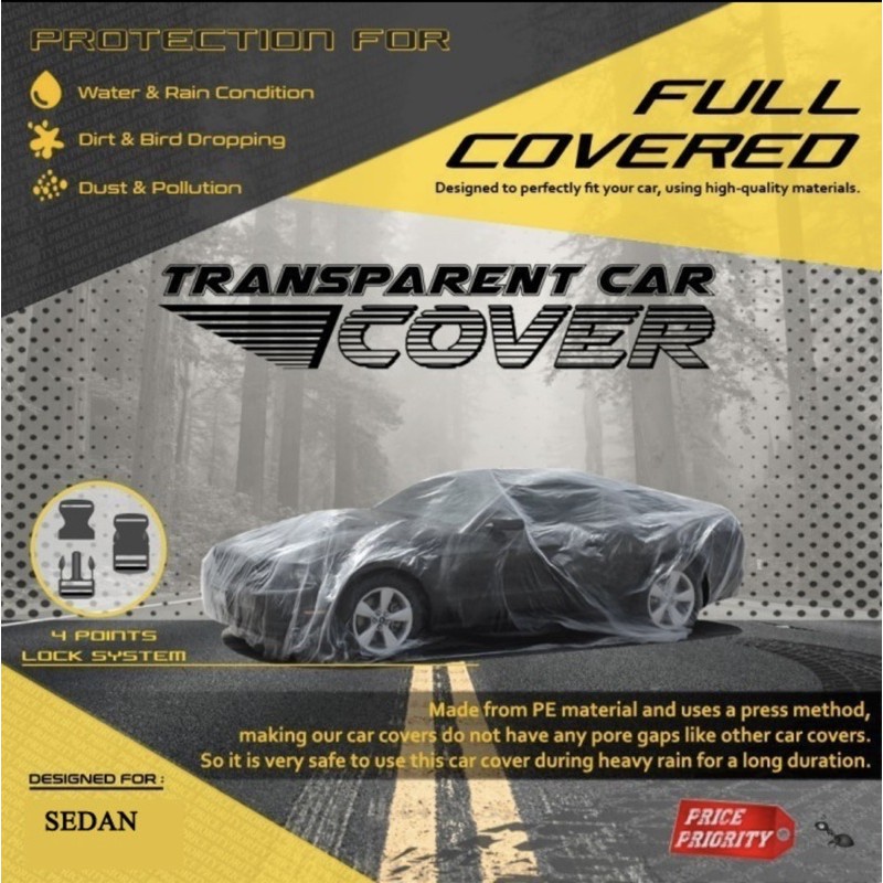 Jual cover mobil plastik LDPE Transparan Sedan ( No 10 ) | Shopee Indonesia