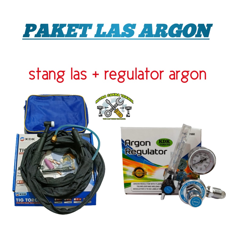 Jual PAKET TIG Torch WP 17-2 15 / Stang Tang Las Argon Pencet Putar KDK ...
