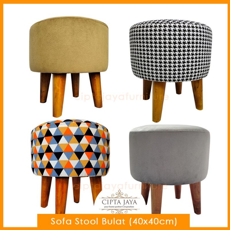 Jual Stool / Kursi Sofa / Puff Bulat Stool Murah ukuran 40cm x 40cm ...