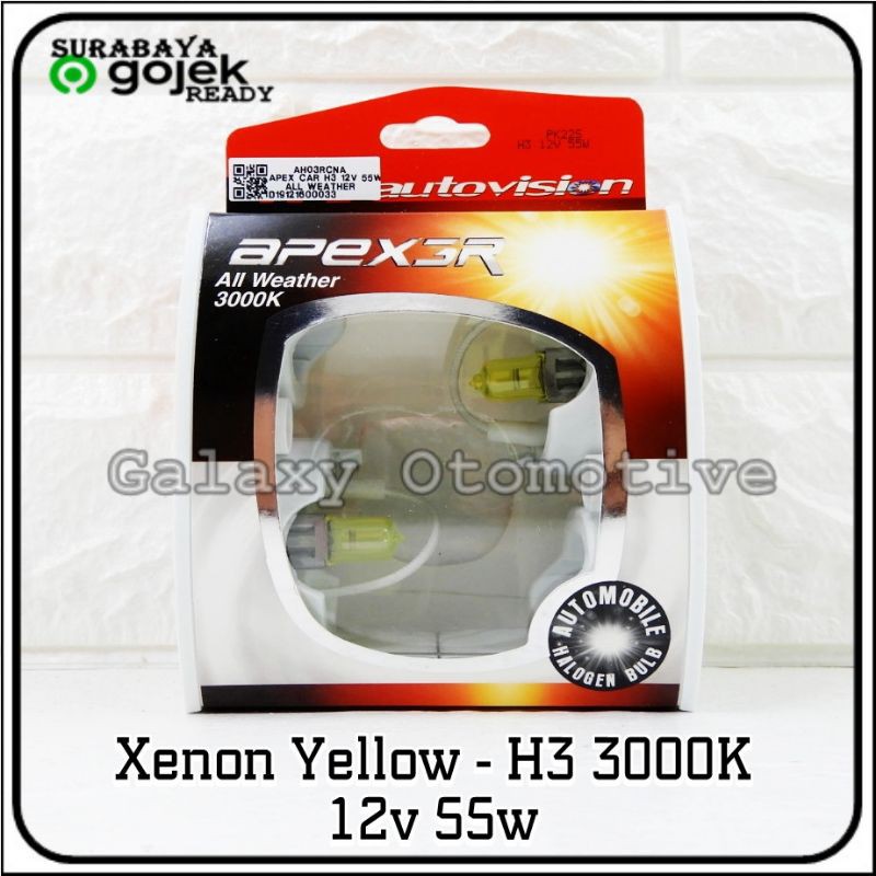 Jual Lampu Halogen Xenon Yellow 3000K - H1 H3 H7 H11 Hb3 Hb4 | Shopee ...