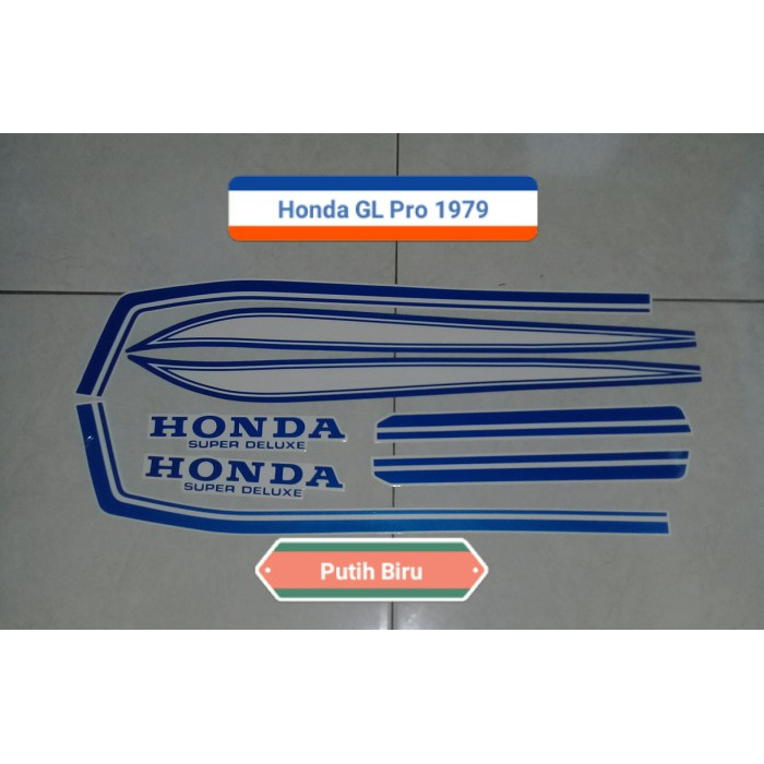 Jual Striping Motor Honda GL 100 1979 Putih Biru herosima | Shopee ...