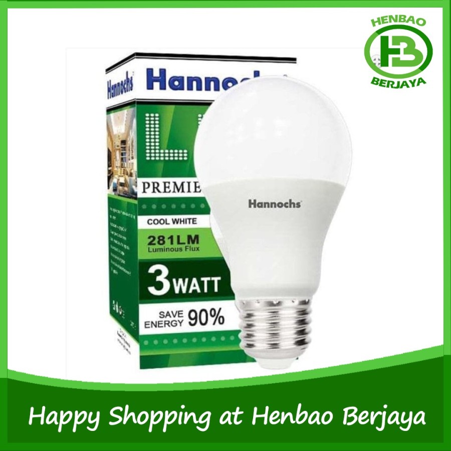 Jual Hannochs Premier LED Bulb 3W CDL Bohlam Bola Lampu 3 Watt White | Shopee Indonesia