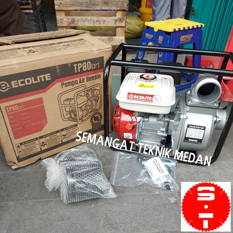 Jual TP80 MESIN BENSIN POMPA AIR HISAP WATER PUMP 3" 3 INCH ECOLITE TP 80 | Shopee Indonesia