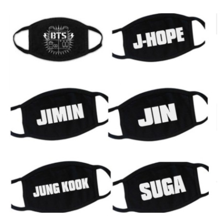 Jual Masker Hitam BTS MASKER / Masker Kain Boyband / Masker Motif Korea ...