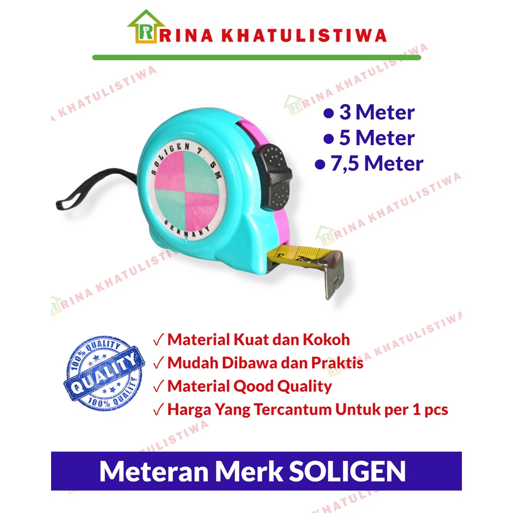Jual Meteran Soligen 3m, 5m, 7,5m | Meteran Bangunan merk Soligen 3m ...