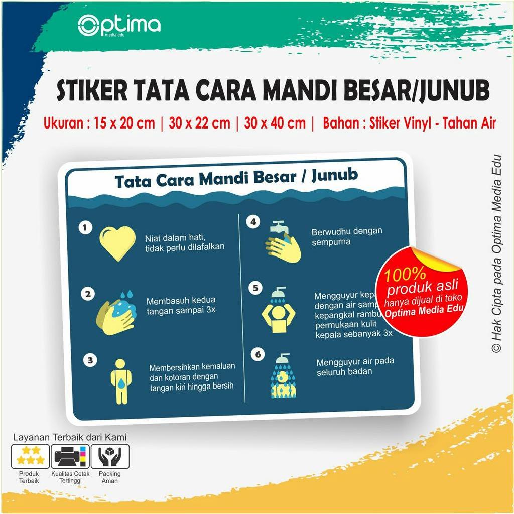 Jual Stiker Tata Cara Mandi Besar / Junub Anti Air | Shopee Indonesia