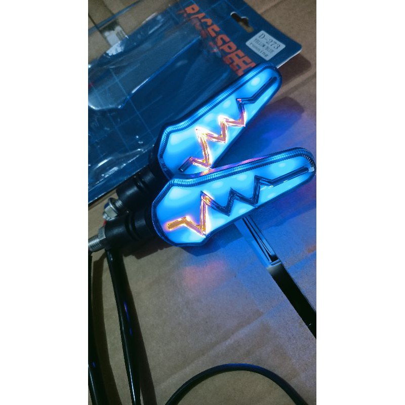 Jual Lampu Sen Motor ice blue Garis gelombang Biru kuning Universal ...