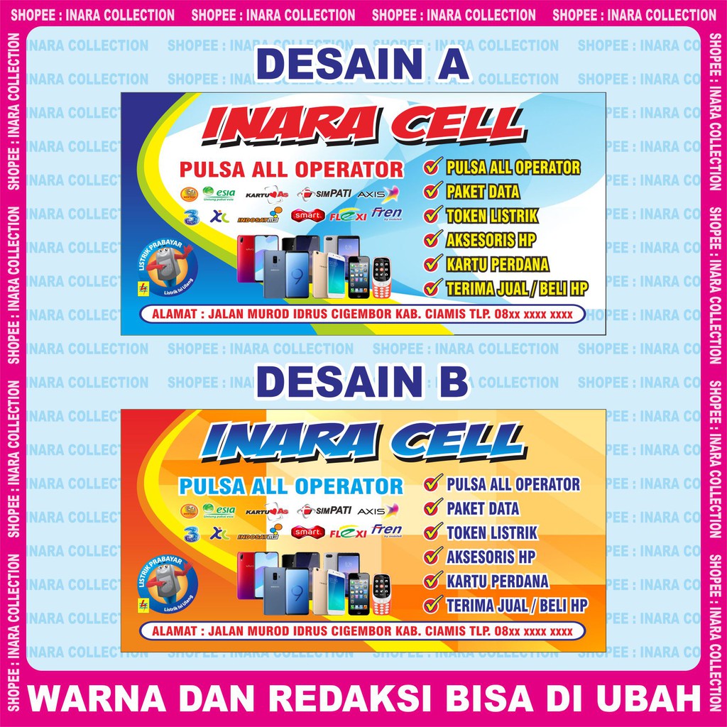 Jual KONTER Spanduk Banner Konter / Celluler Berbagai Ukuran | Shopee Indonesia