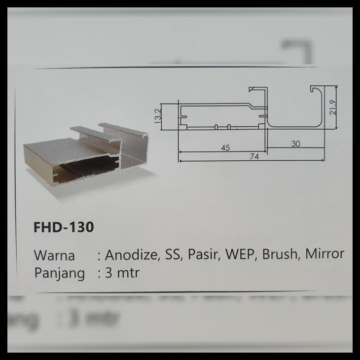 Jual Profil Handle Frame Kaca Lemari Kitchen Aluminium Fhd 130 Rose ...