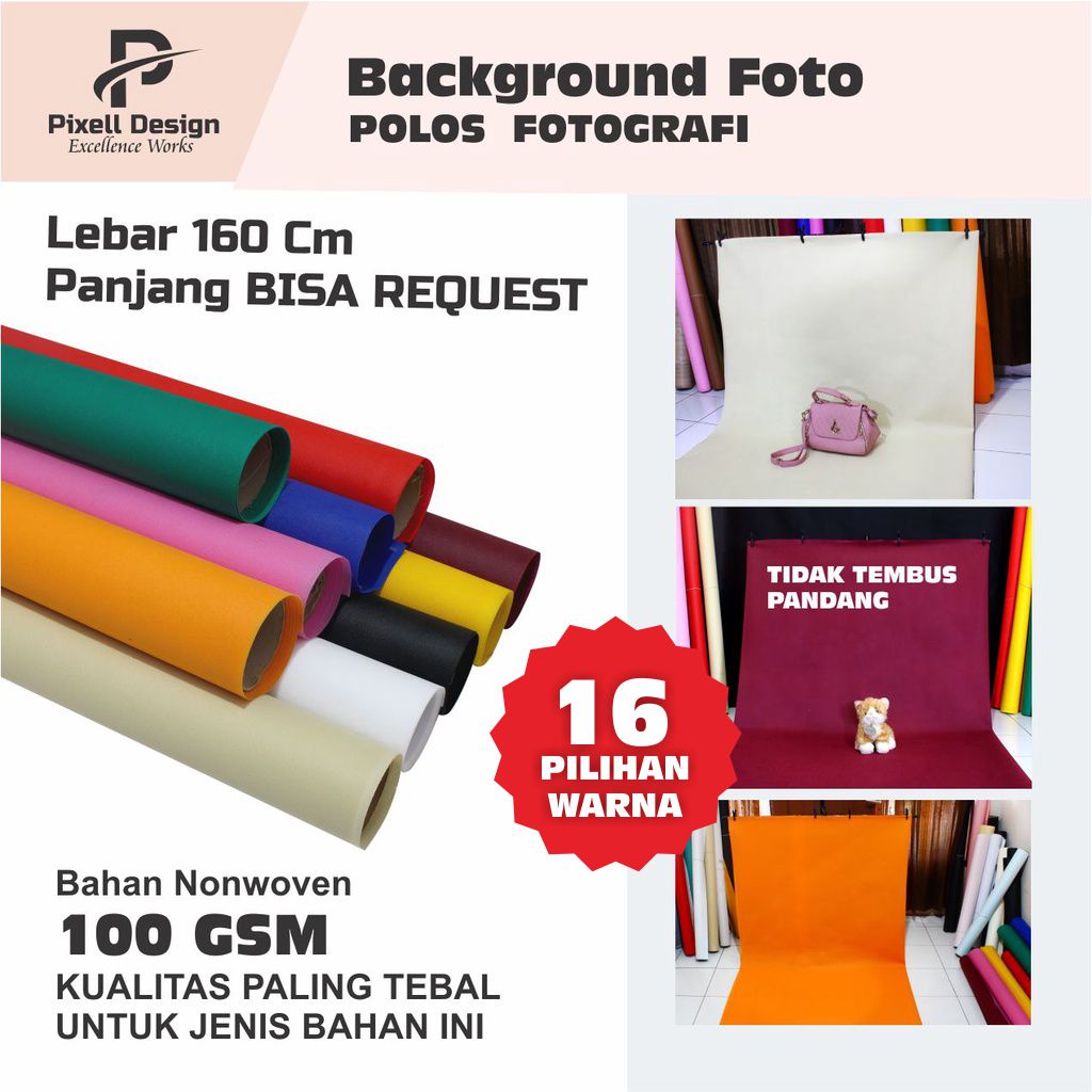 Jual Background Foto / Alas Foto / Backdrop Polos 160 Cm, Putih, Hitam ...
