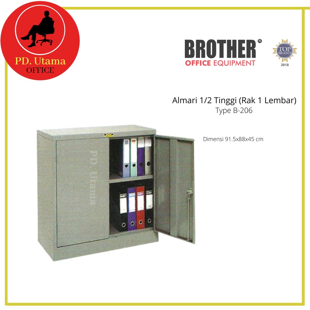 Jual Lemari Arsip 1/2 Tinggi (1 Rak Lembar) Brother B-206 Lemari Arsip ...