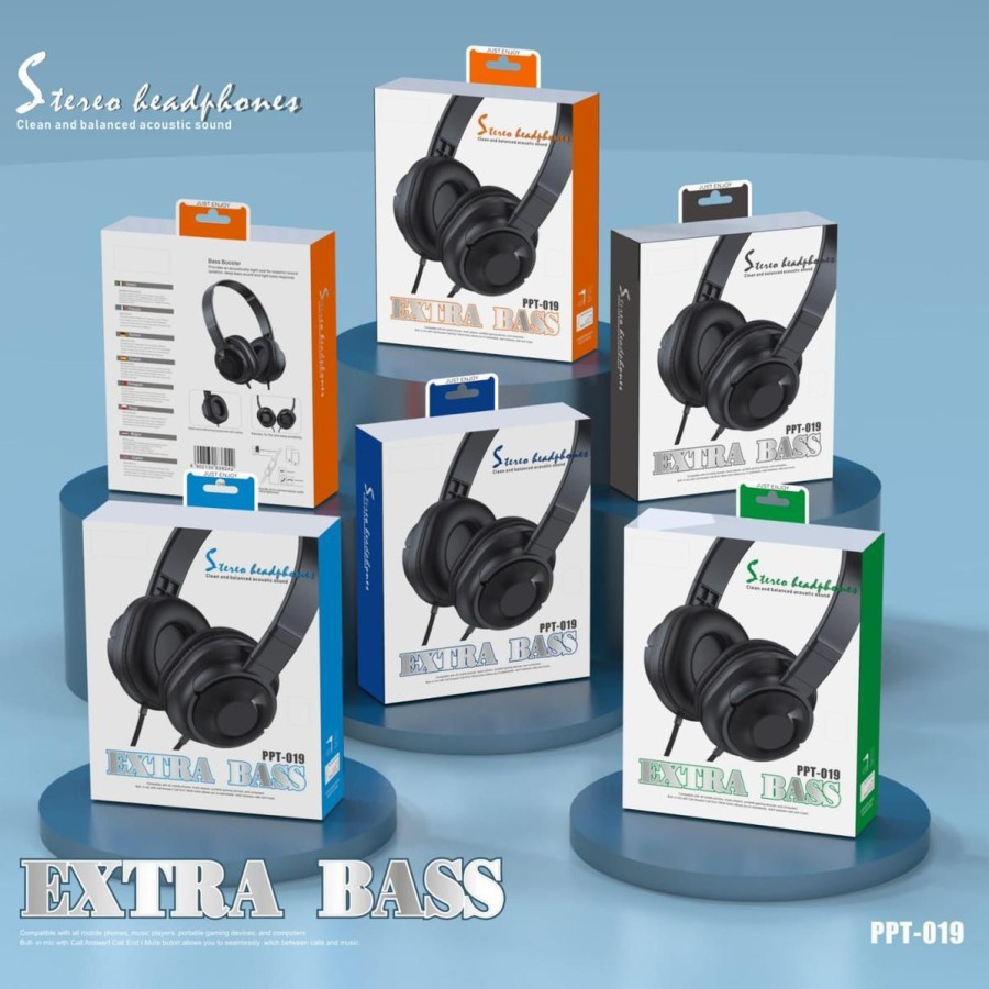 Jual JH ACC HEADSET BANDO BRANDED PPT-019 + MIC HEADPHONE PPT019 STEREO EARPHONE | Shopee Indonesia