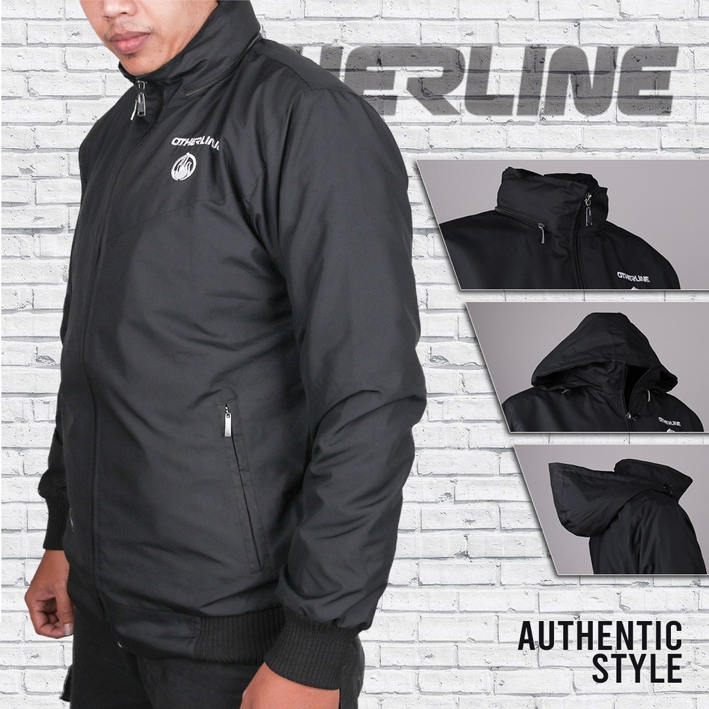 Jual Jaket Pria Casual Simple Original Otherline Hitam Jacket Motor ...