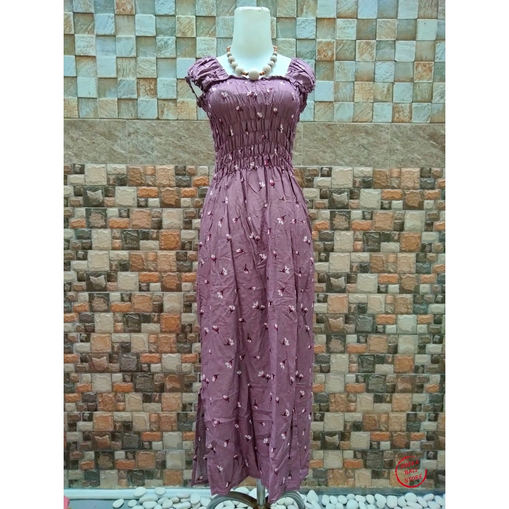 Jual daster kerut bali panjang pilih motif geser casual dress | dress ...