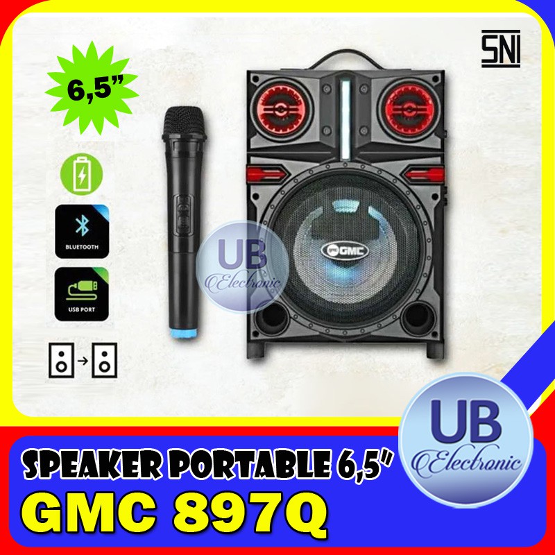 Jual SPEAKER GMC 897Q BLUETOOTH PORTABLE 6,5 INCH FREE MIC | Shopee ...