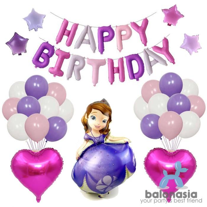 Jual Balonasia Balon Set HBD Princess Sofia | Shopee Indonesia