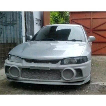 Jual Bumper depan mitsubishi lancer evo 4 model rally bahan fiberglass ...