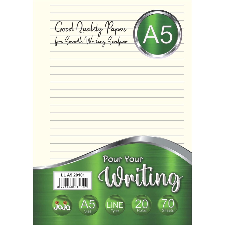 Jual KERTAS ISI BINDER NOTE BOOK PAPER A5 GARIS 20 LUBANG LOOSE LEAF ...