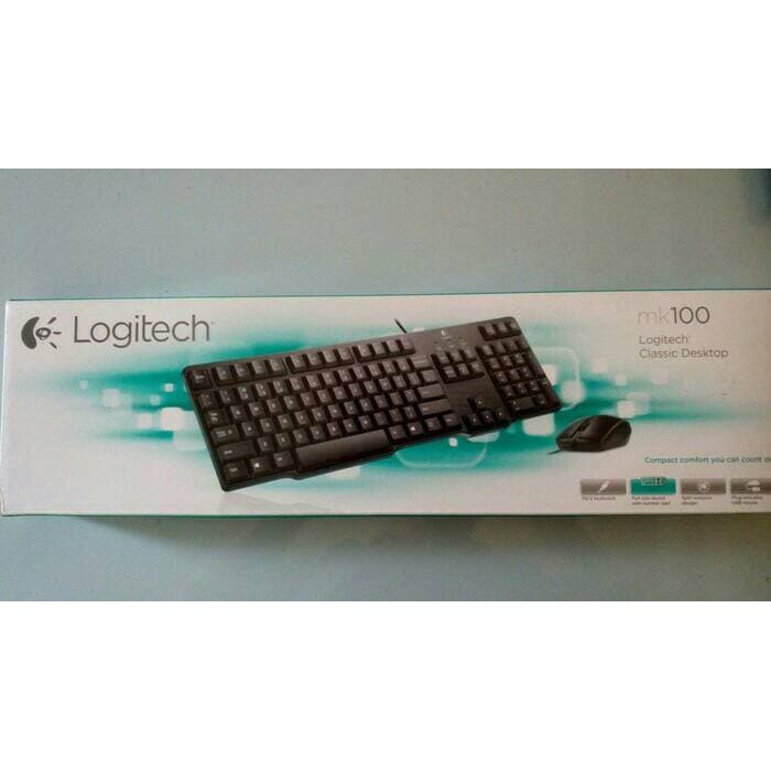 Jual News Logitech MK100 - Mouse Kabel + Keyboard PS2 Bundle | Shopee ...