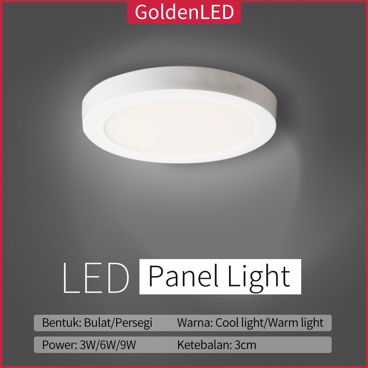 Jual Golden LED PANEL LIGHT LAMPU DOWNLIGHT PANEL LED 6W 12W LAMPU LED ...