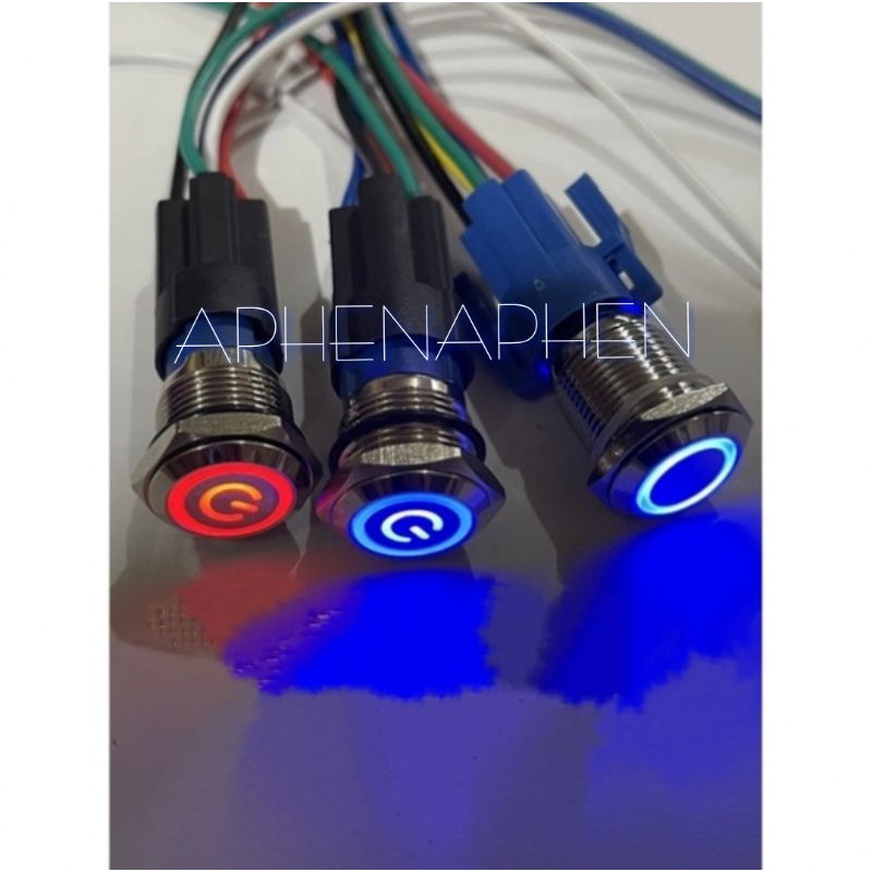 Jual Saklar LED stainless tombol on off push button metal plus socket ...