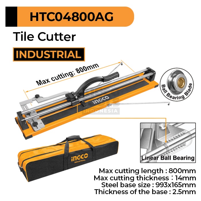 Jual Tile Cutter (800mm) INGCO HTC04800AG Alat Potong Keramik Marmer ...