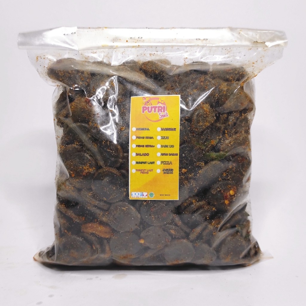 Jual Kerupuk Seblak Jengkol Cikruh Hitam Bulat 500gr+ Extra Daun Jeruk ...