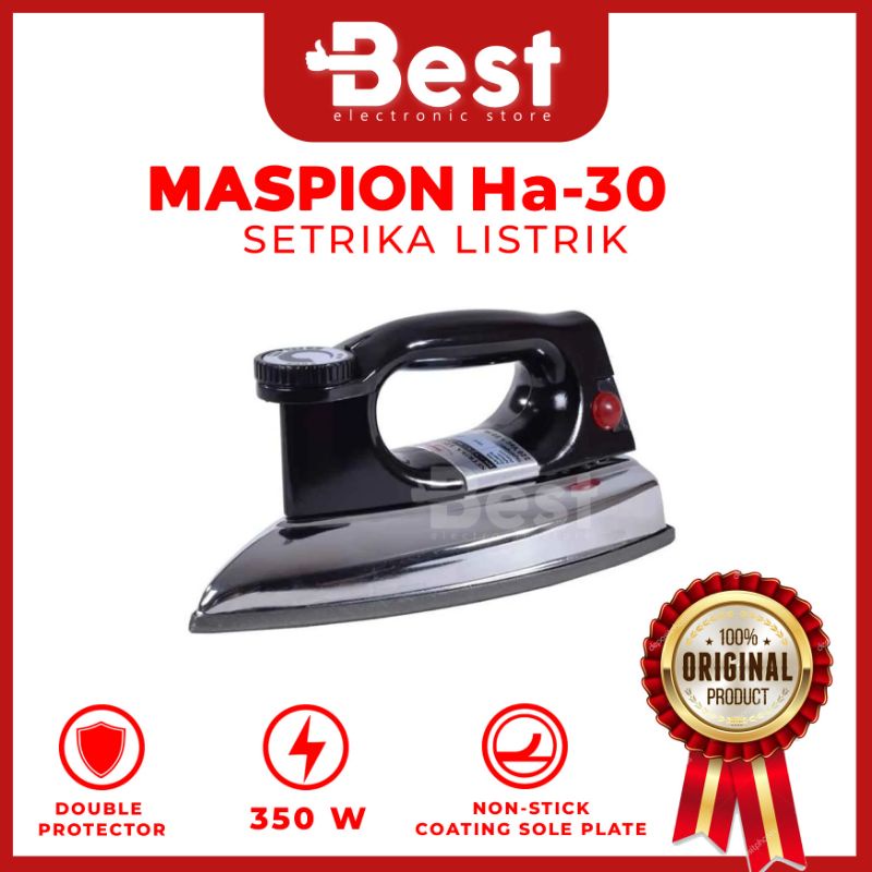 Jual Setrika Listrik ( Maspion Ha-30 ) Iron Garansi Resmi | Shopee ...