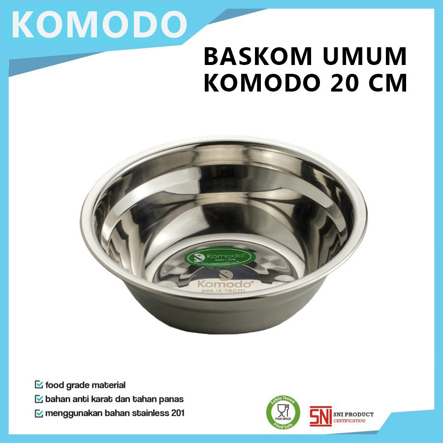 Jual Baskom Umum Komodo 20cm Stainless Steel / Baskom Serbaguna ...