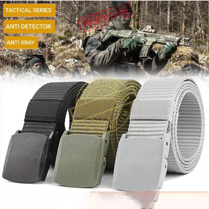 Jual Tali Ikat Pinggang Pria Sabuk Tactical Anti Xray Plastik Sabuk Gesper Anti Metal Detector ...