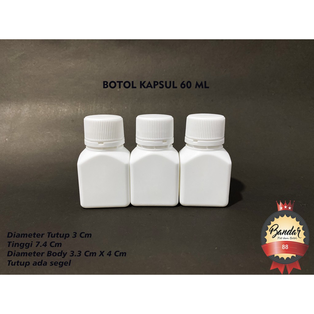 Jual BOTOL KAPSUL 60 ml ( PAKET 1 Kg Isi 30 Pcs @ Rp 1825) | Shopee ...