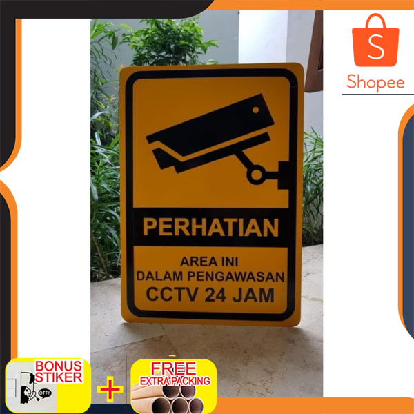 Jual Plang Papan Rambu Area Dalam Pengawasan CCTV Plat Aluminium ...