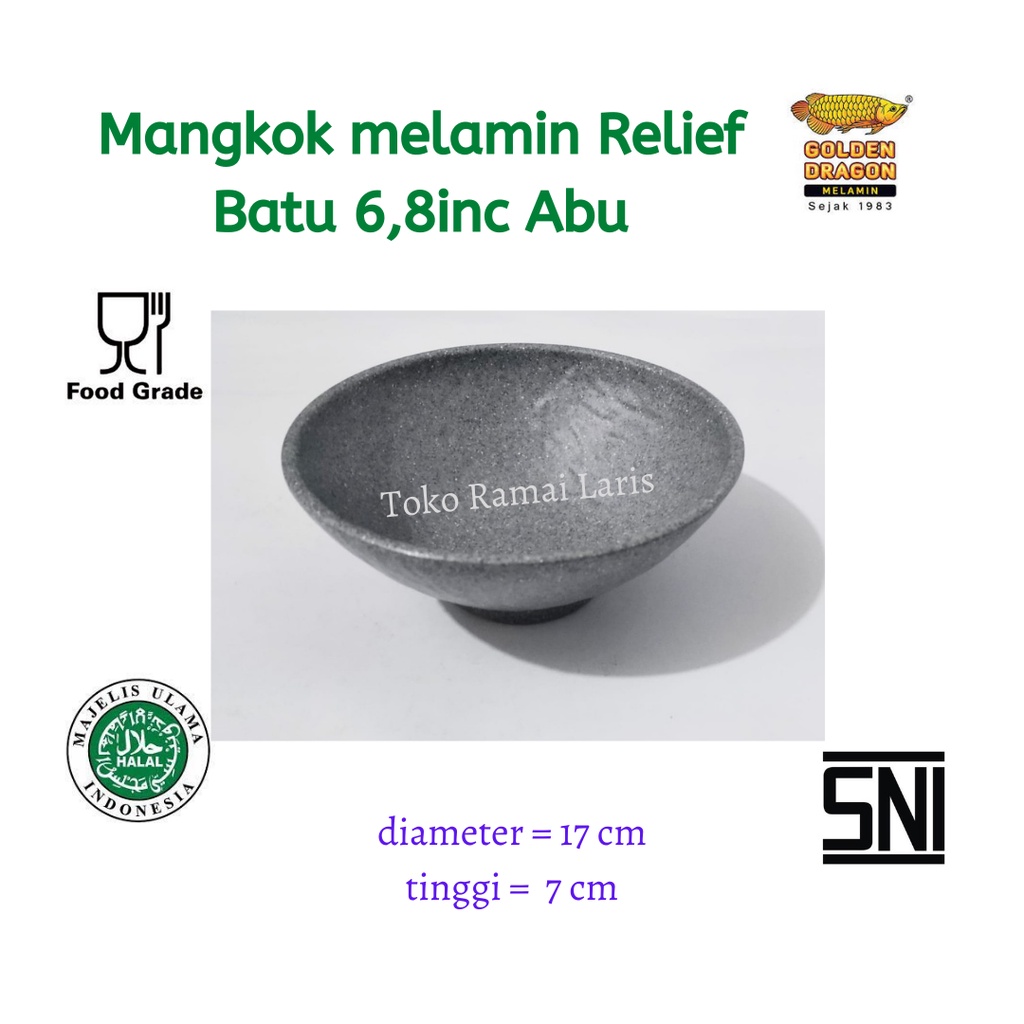 Jual MANGKOK ELEGANT W6907A Mangkok MELAMIN motif tembikar 6.8 inch ABU ...