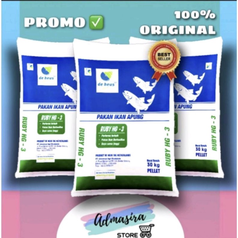 Jual pakan ikan pelet ikan RUBY Hg2 Hg3 30kg ikan nila, gurami, patin ...