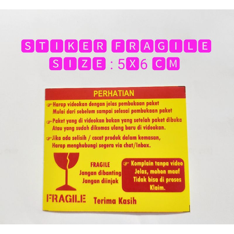 Jual STIKER FRAGILE VIDEO UNBOXING | Shopee Indonesia
